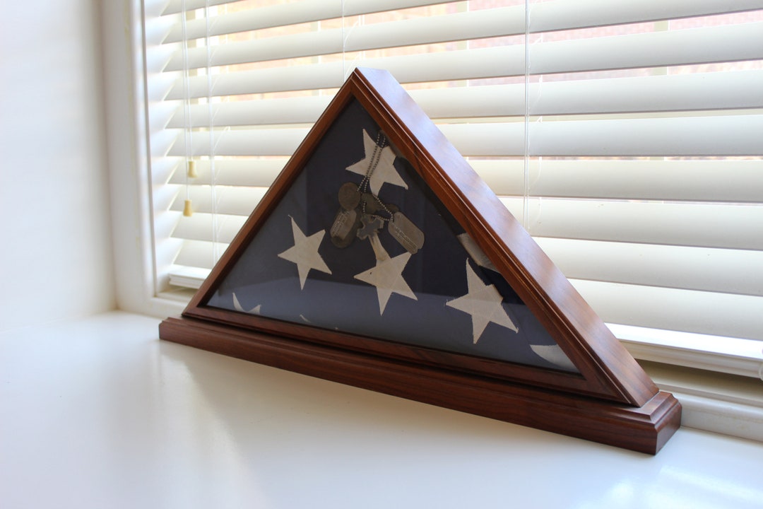 Handmade Hardwood Burial Flag Display Case - Military Retirement Gift ...