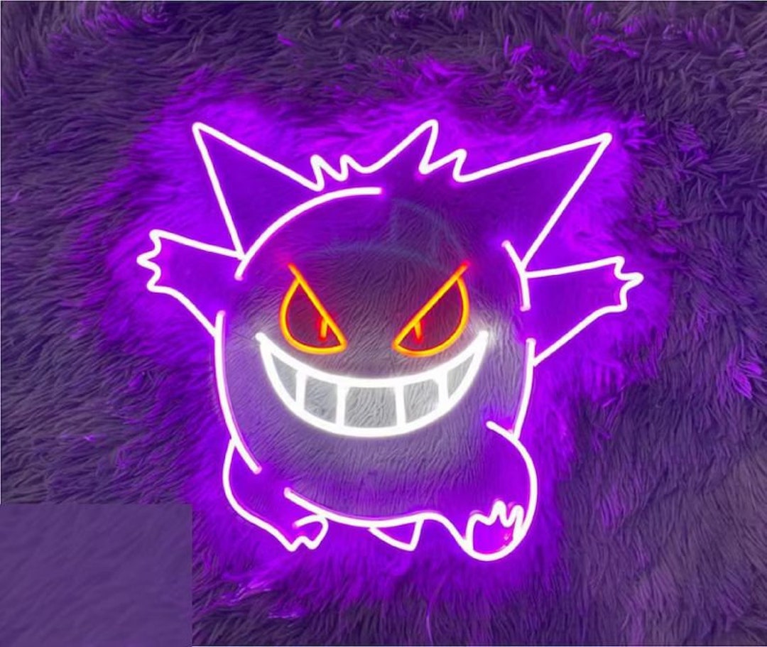 Gengar Anime Neon Sign Anime Best Gift, Japanese Neon Sign, Anime Neon ...
