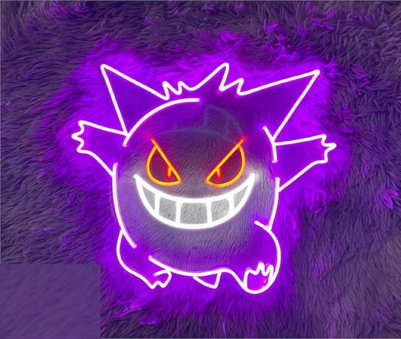 Gengar Anime Neon Sign Anime Best Gift, Japanese Neon Sign, Anime Neon ...