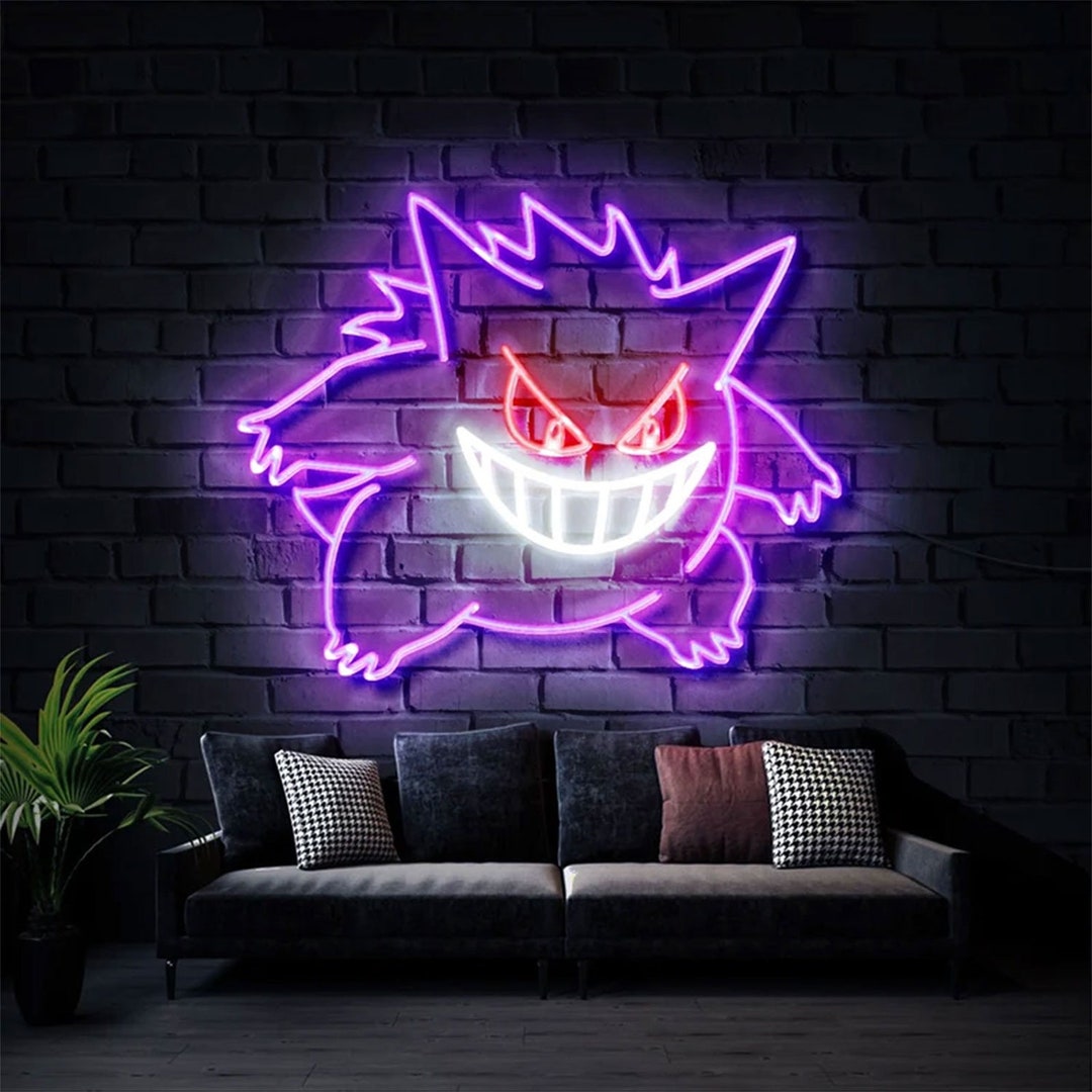 Gengar Anime Neon Sign Anime Best Gift, Japanese Neon Sign, Anime Neon ...