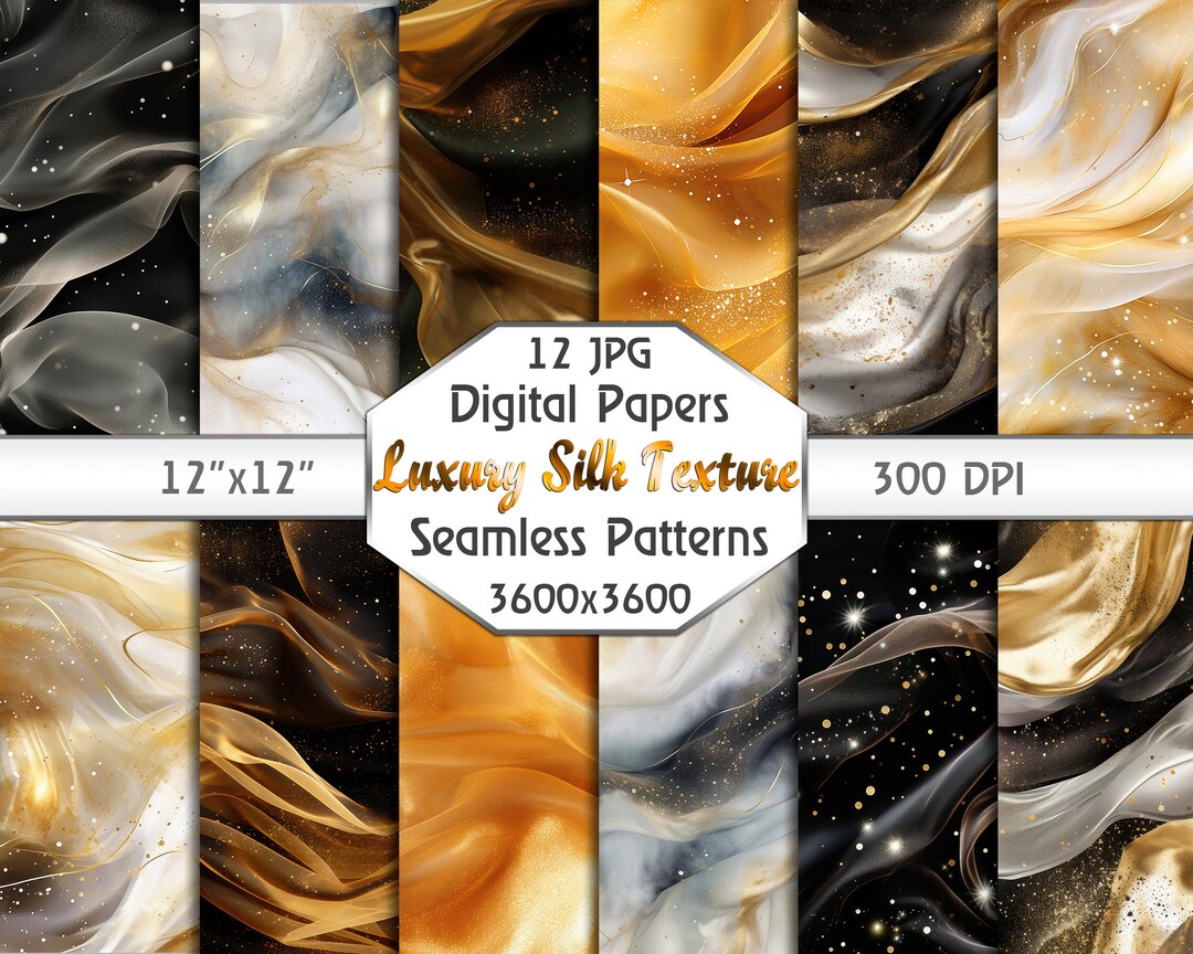 Golden Luxury Satin Textures - Silky Digital Paper Printable ...