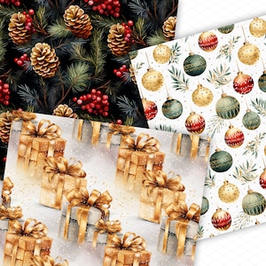 Magical Watercolor Christmas Vibes - 10 Digital Paper Pack With Xmas ...