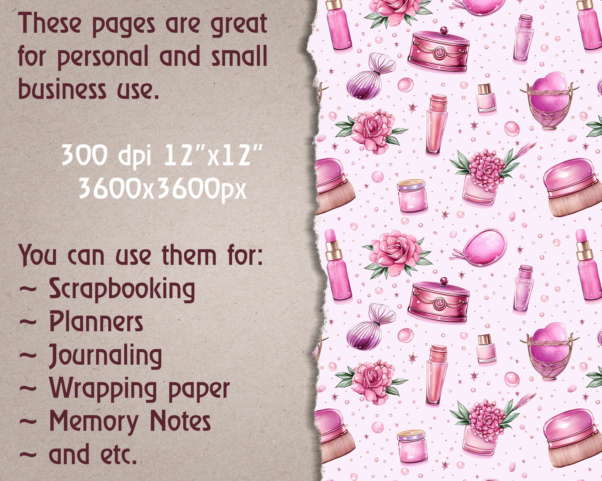 Seamless Glamour Girl Paper Patterns, Printable Gold Glitters Digital ...