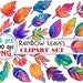 24 PNG Rainbow Leaves Clipart Set Holographic Leaves Digital Images ...