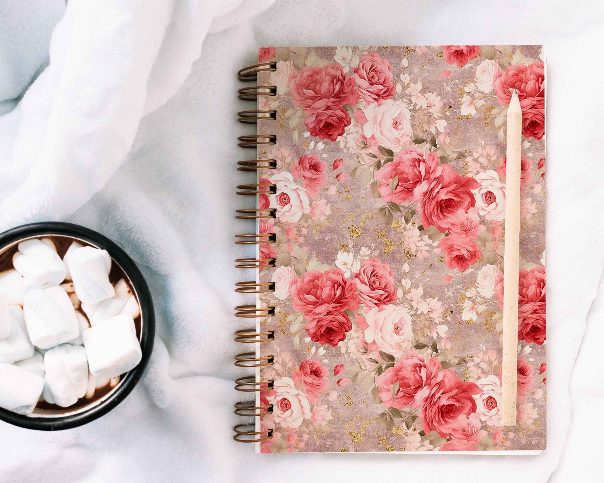 Seamless Vintage Flowers Digital Paper, Shabby Chic Floral Seamless ...