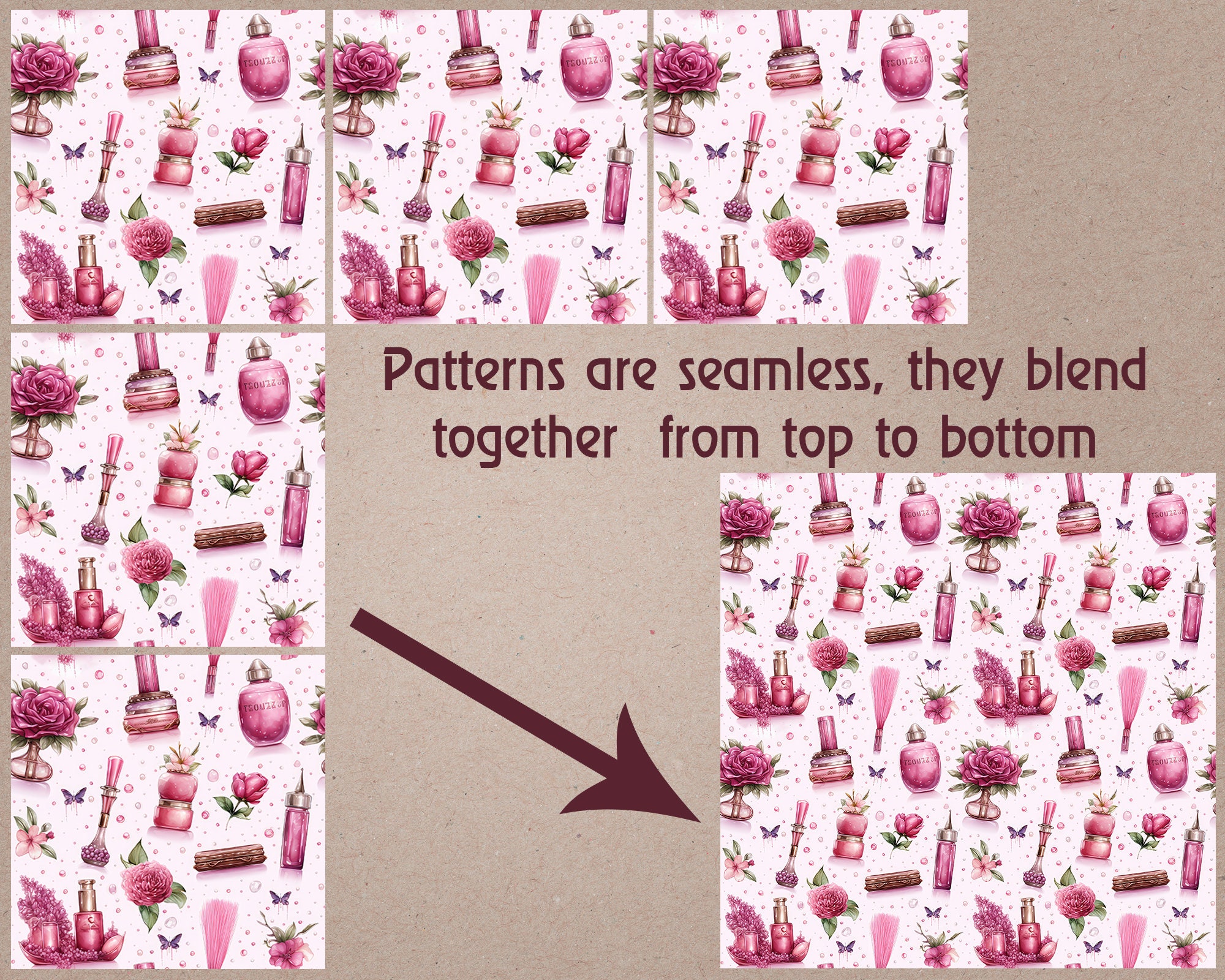 Seamless Glamour Girl Paper Patterns Printable Gold Glitters - Etsy