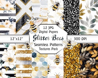Bees Clipart Bundle, Bees Digital Papers, Bee Watercolor Clipart ...