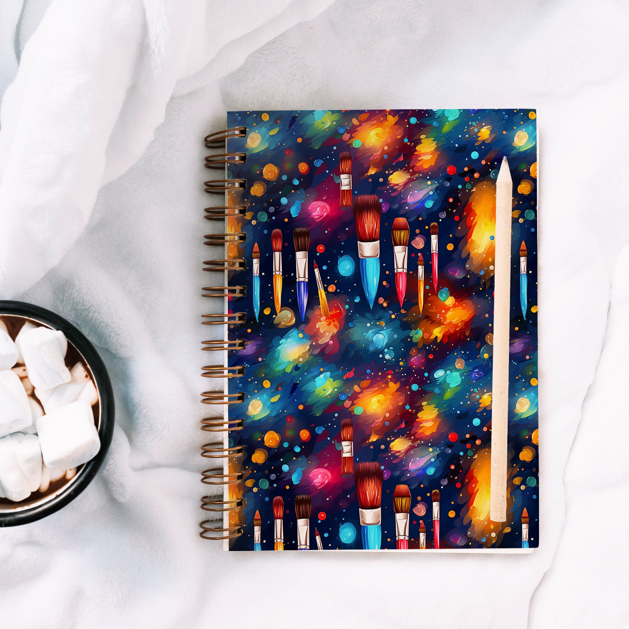 Vibrant Back to School Digital Papers: Colorful Paints, Blots & Brushes ...