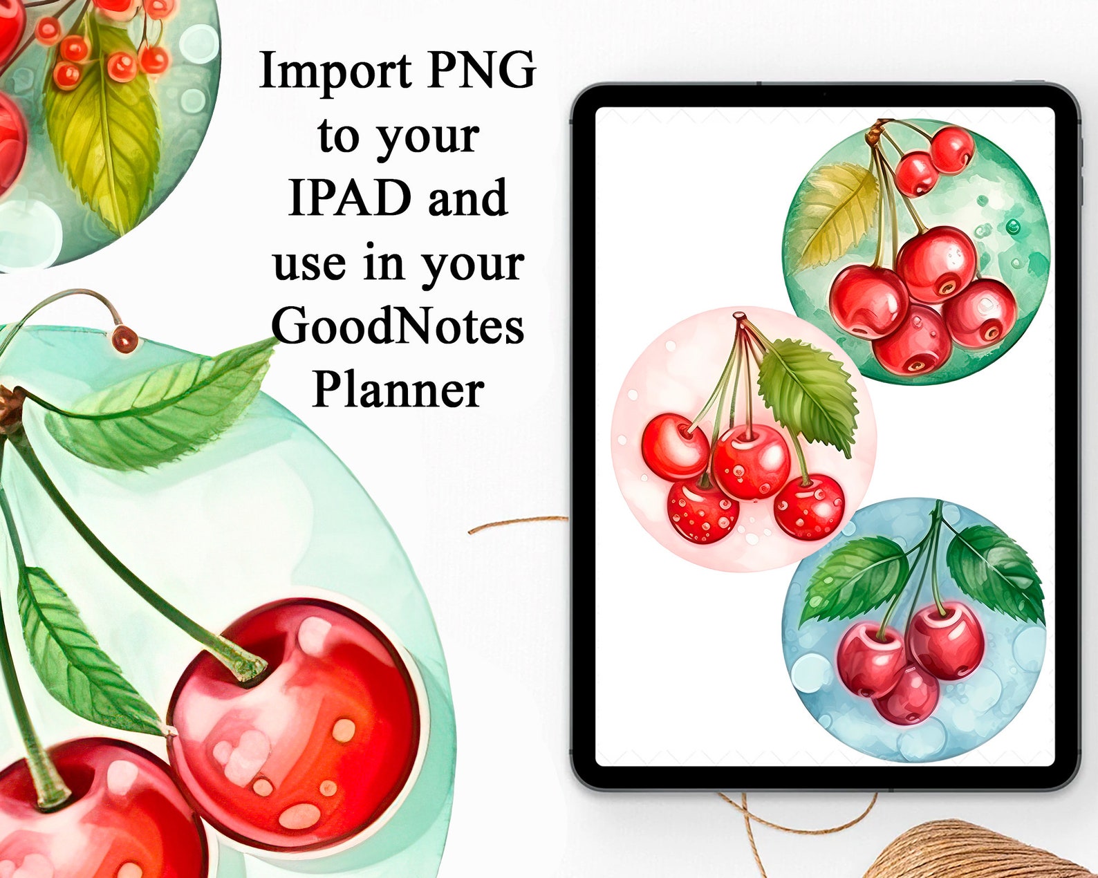 20 PNG Cherry Clipart Set | Watercolor Cherry Blossom Digital Images ...