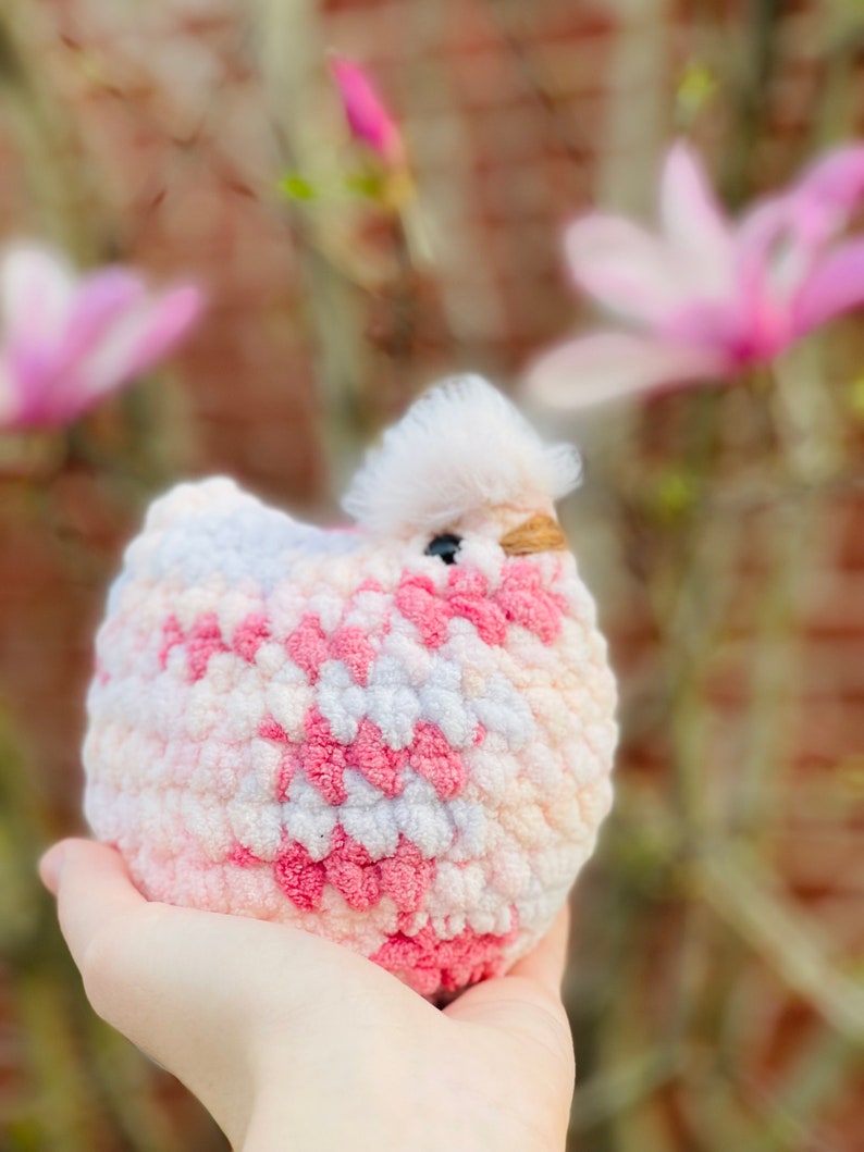 Crochet Chicken | Strawberry Handmade Chicken Amigurumi Plushie | Pink ...