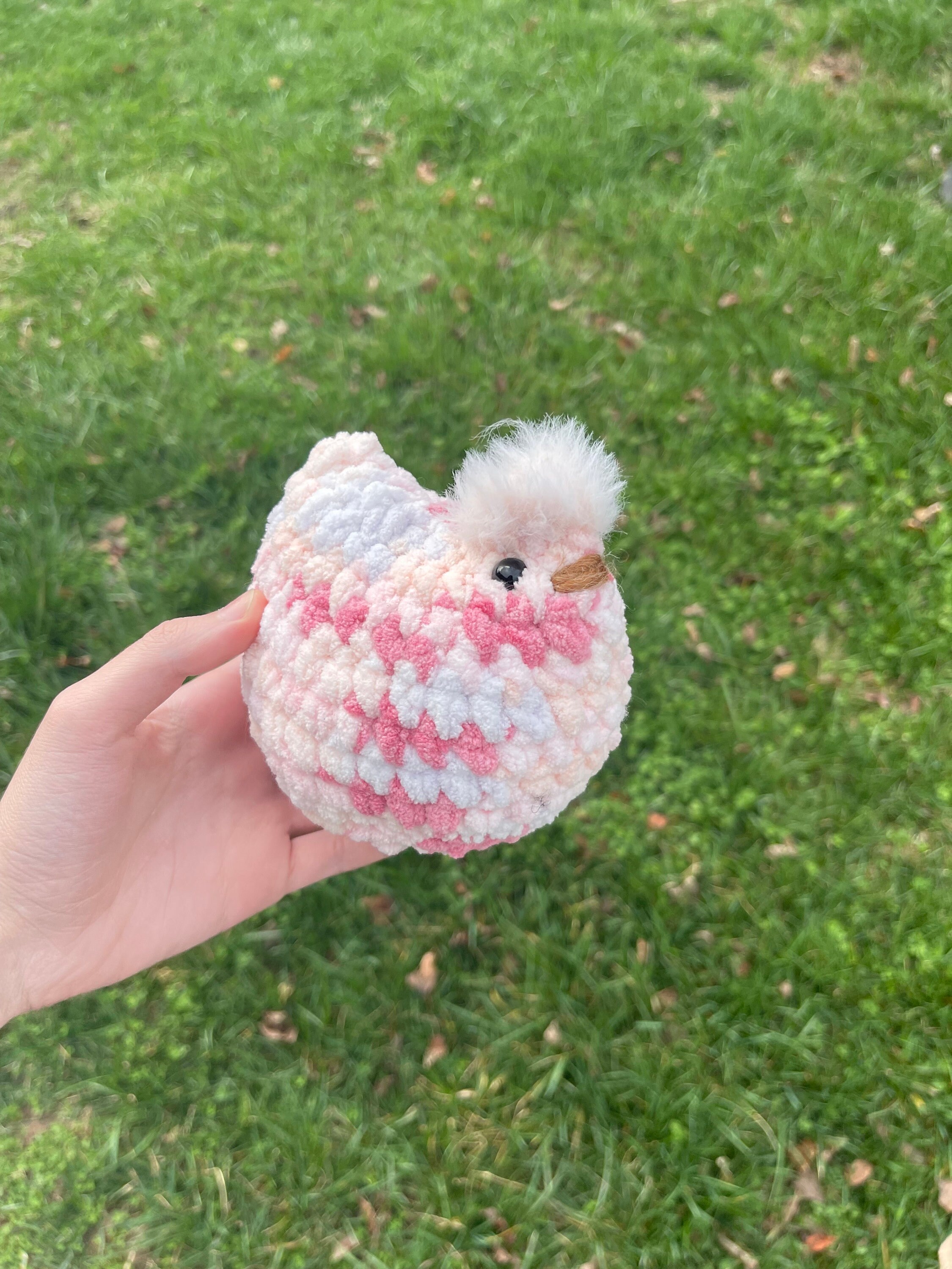 Crochet Chicken | Strawberry Handmade Chicken Amigurumi Plushie | Pink ...