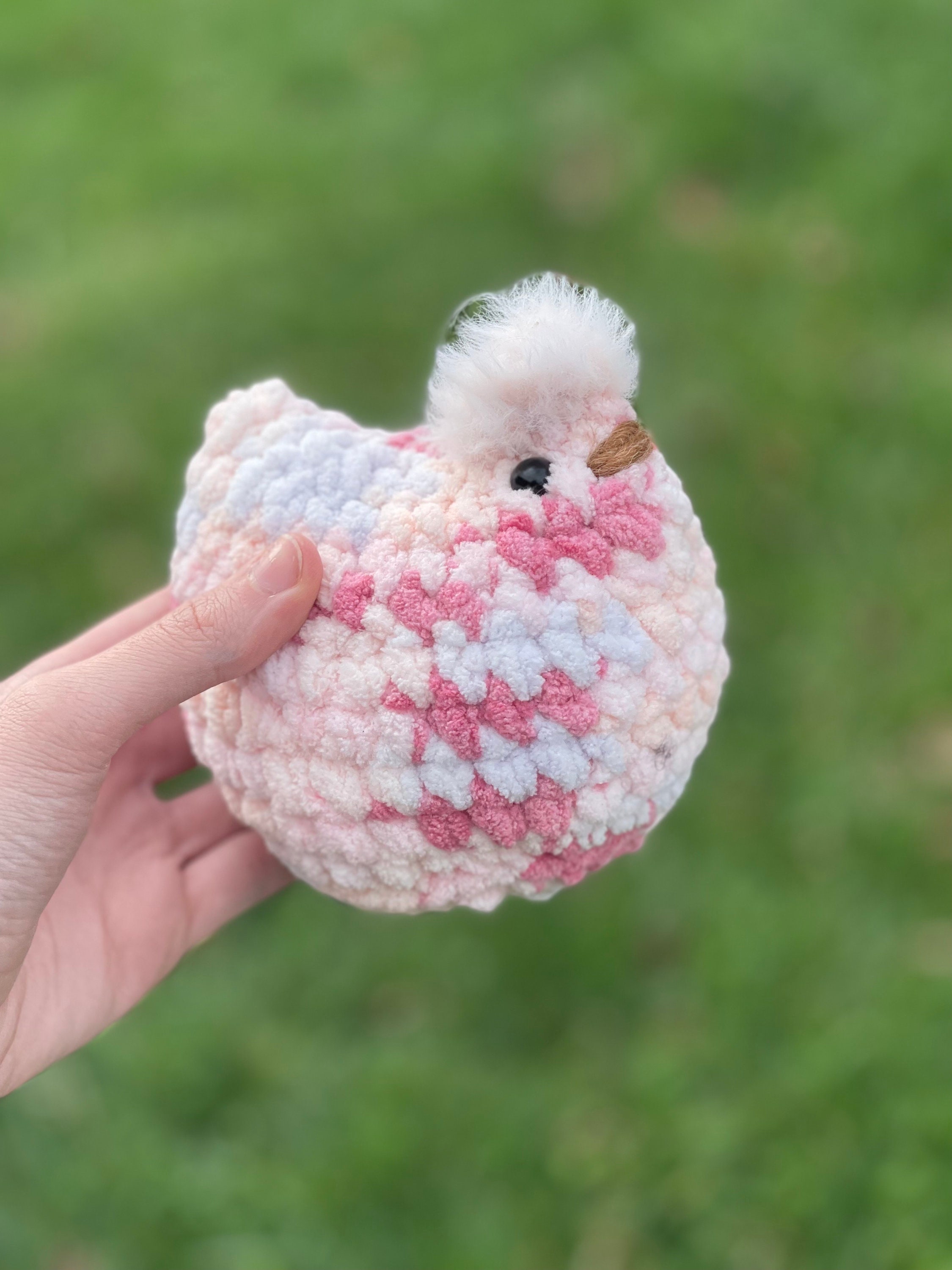 Crochet Chicken | Strawberry Handmade Chicken Amigurumi Plushie | Pink ...