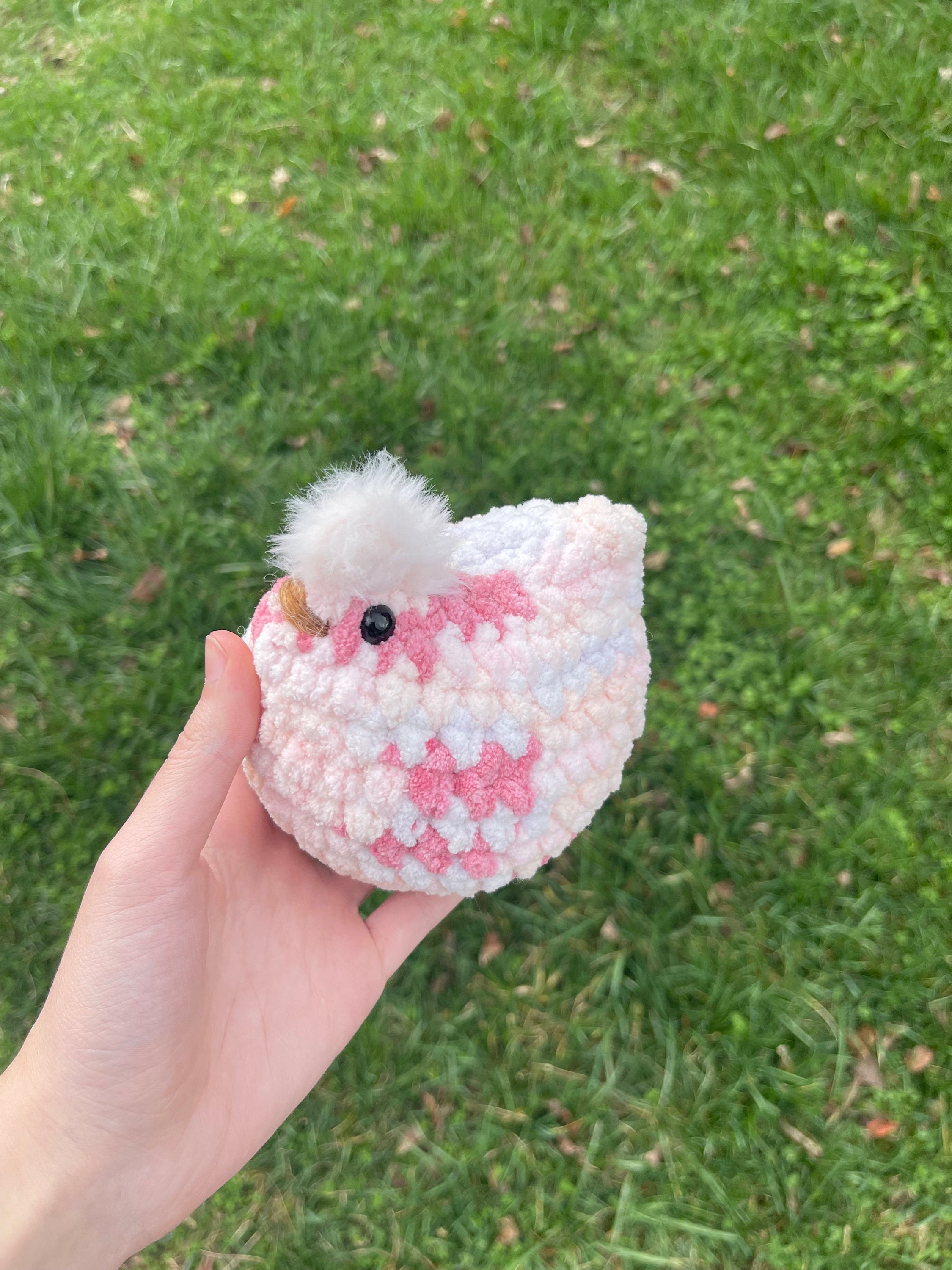 Crochet Chicken | Strawberry Handmade Chicken Amigurumi Plushie | Pink ...