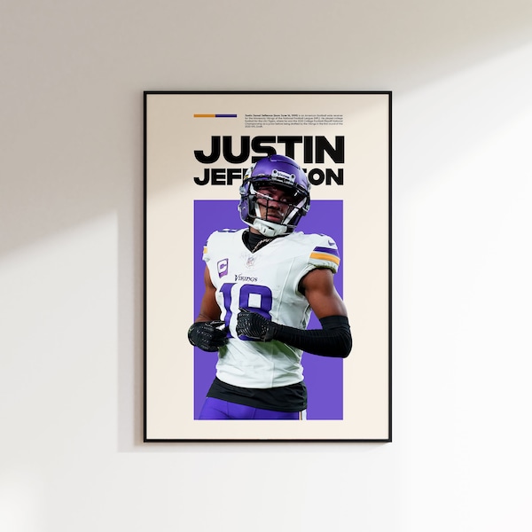 Justin Jefferson Printable Poster - Etsy