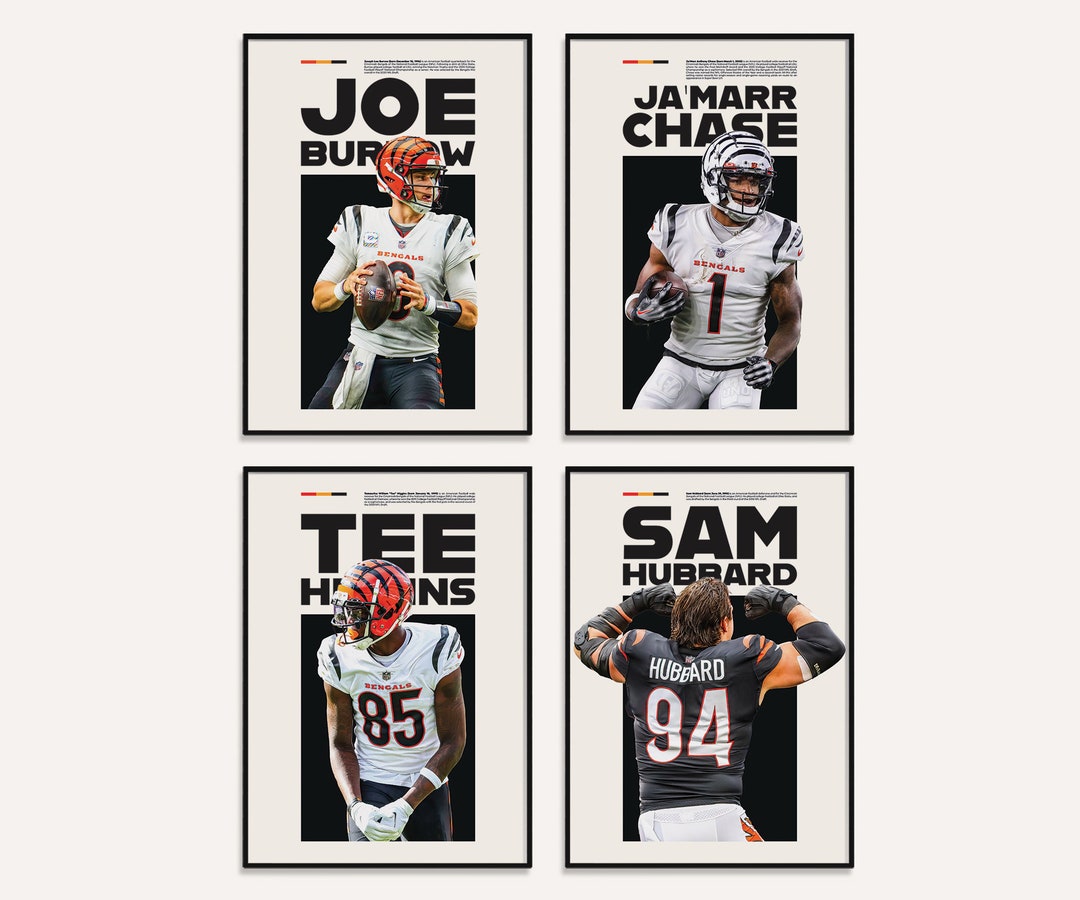 Cincinnati Bengals Print, Joe Burrow Poster, Sam Hubbard Printable, Tee ...