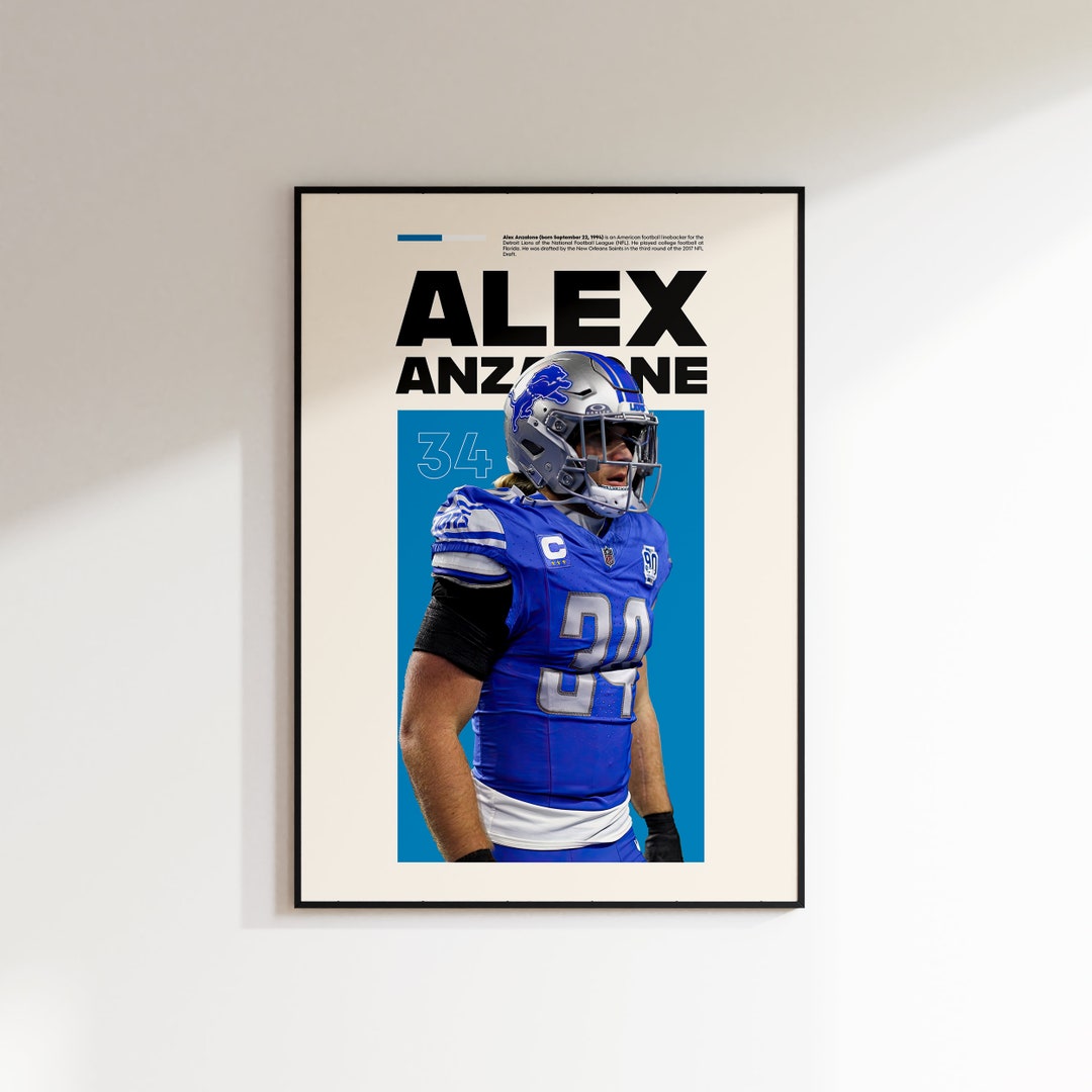 Alex Anzalone Print, Alex Anzalone Poster, Football Wall Art, Alex ...
