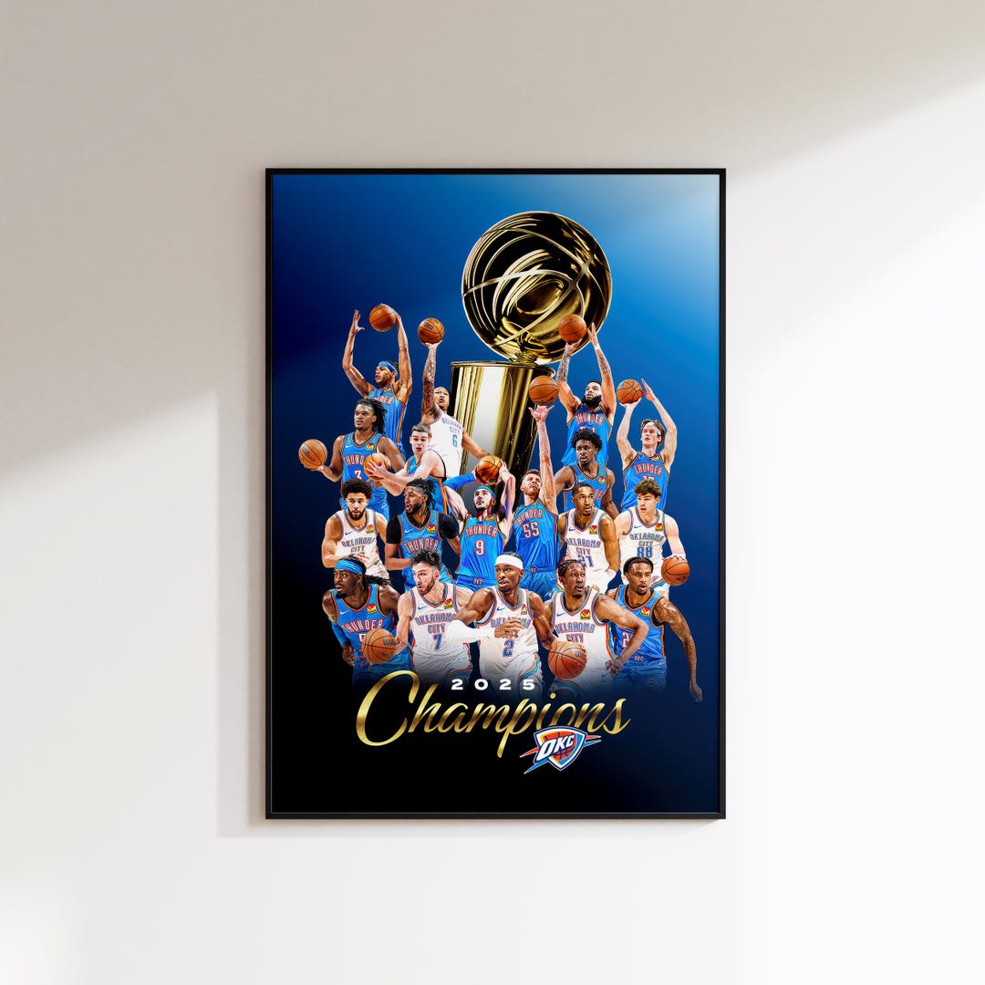 Oklahoma City Thunder Print, Oklahoma City Thunder Poster, Oklahoma ...