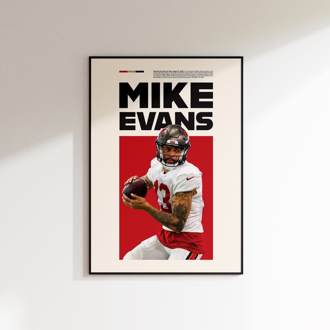 Mike Evans Print, Mike Evans Poster, Football Wall Art, Mike Evans ...