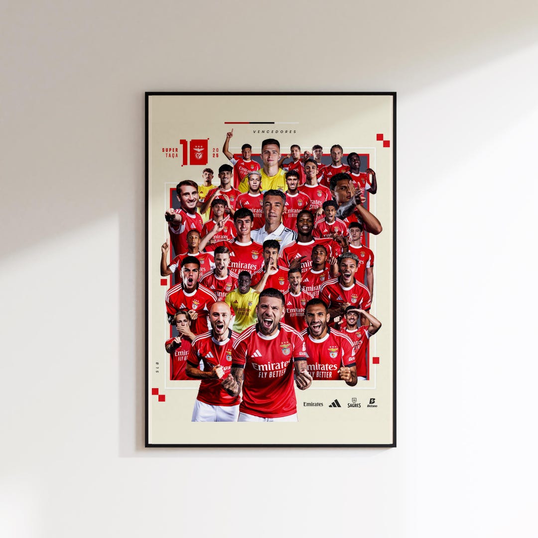 Benfica Print, Benfica Champion Poster, Soccer Wall Art, Benfica ...