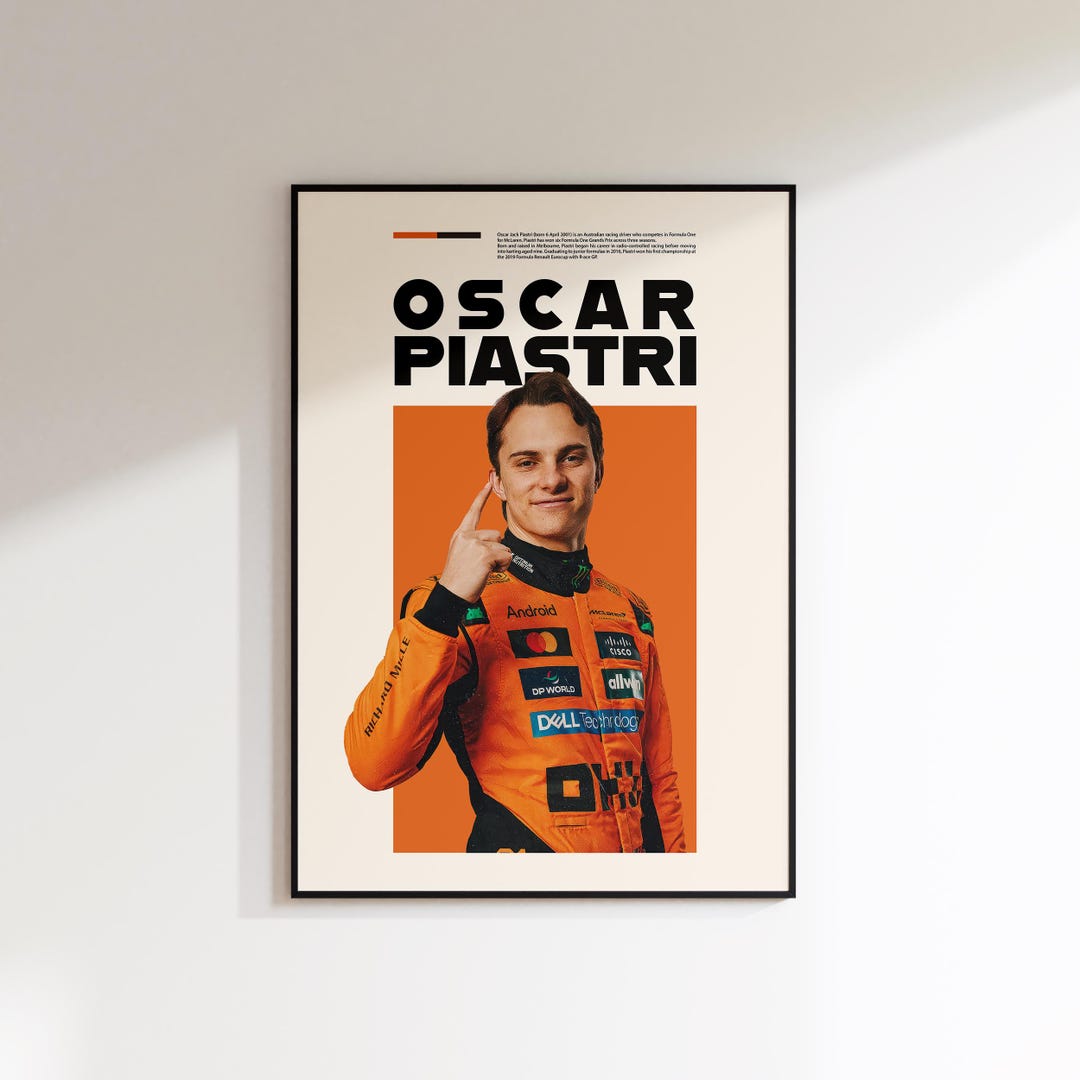 Oscar Piastri Print, Oscar Piastri Poster, Oscar Piastri Wall Art ...