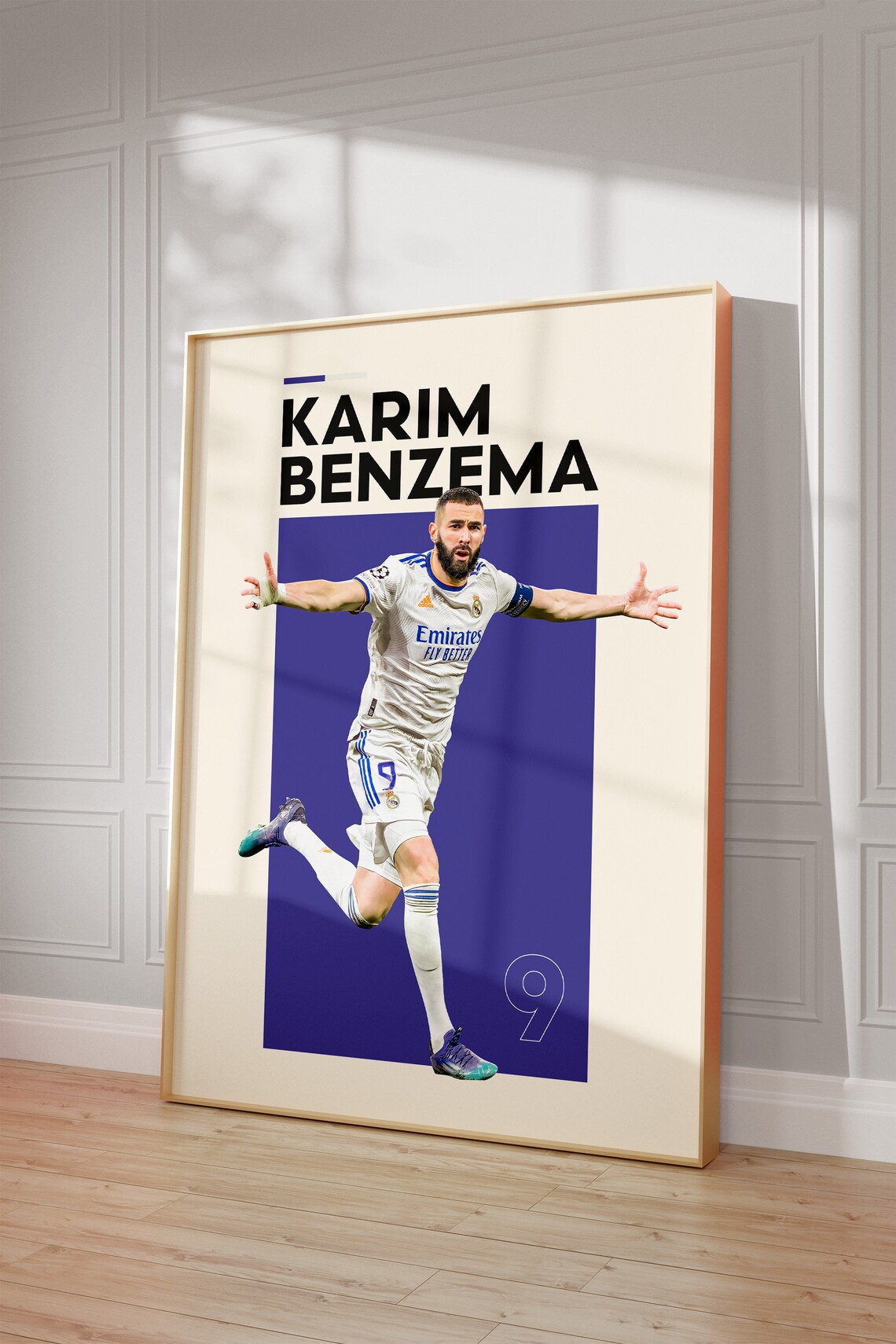 Karim Benzema Poster, Real Madrid Poster Minimalist, Karim Benzema ...