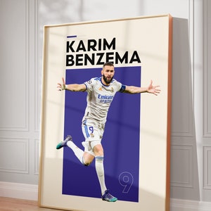 Karim Benzema Poster, Real Madrid Poster Minimalist, Karim Benzema ...