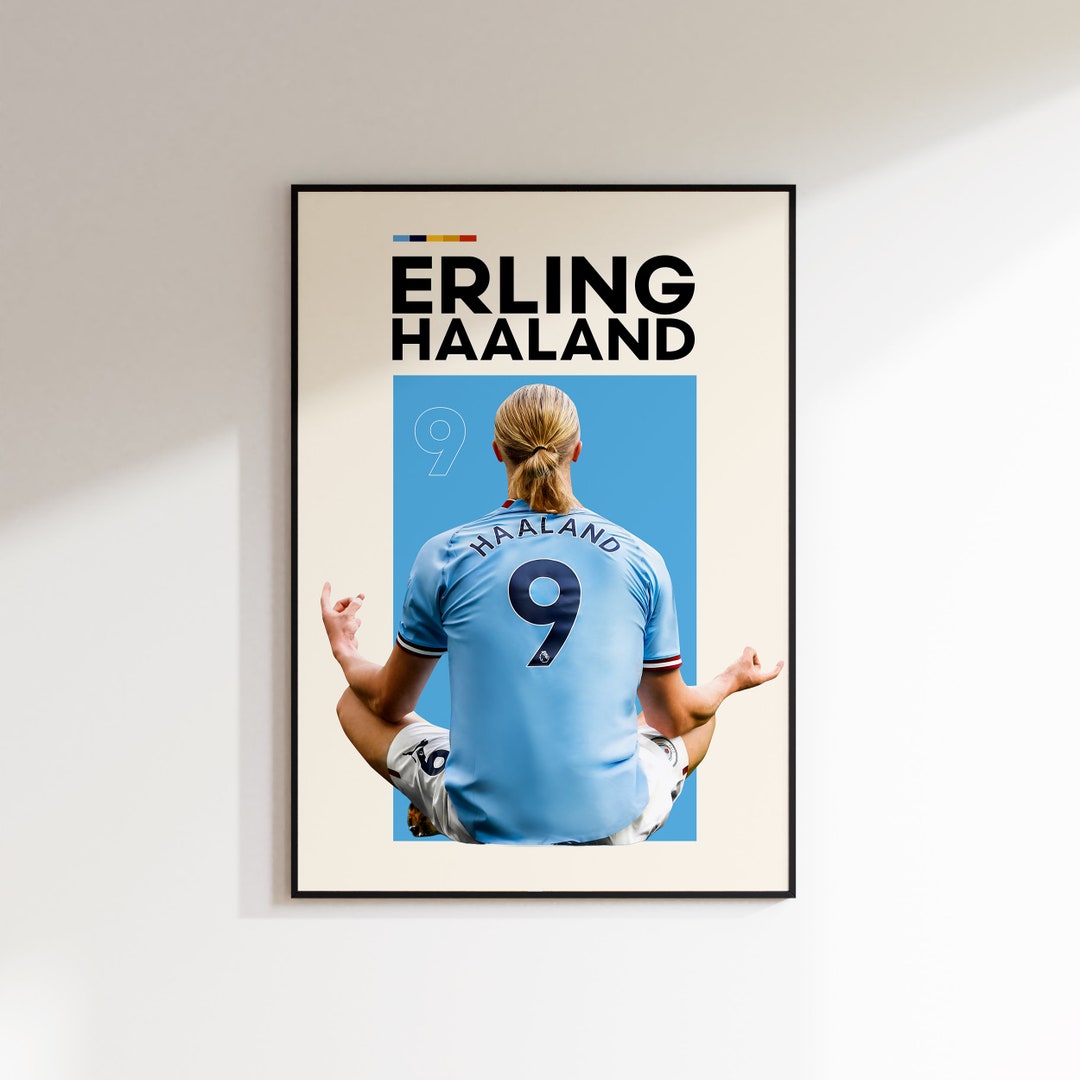 Erling Haaland Print, Erling Haaland Poster, Soccer Wall Art, Erling ...