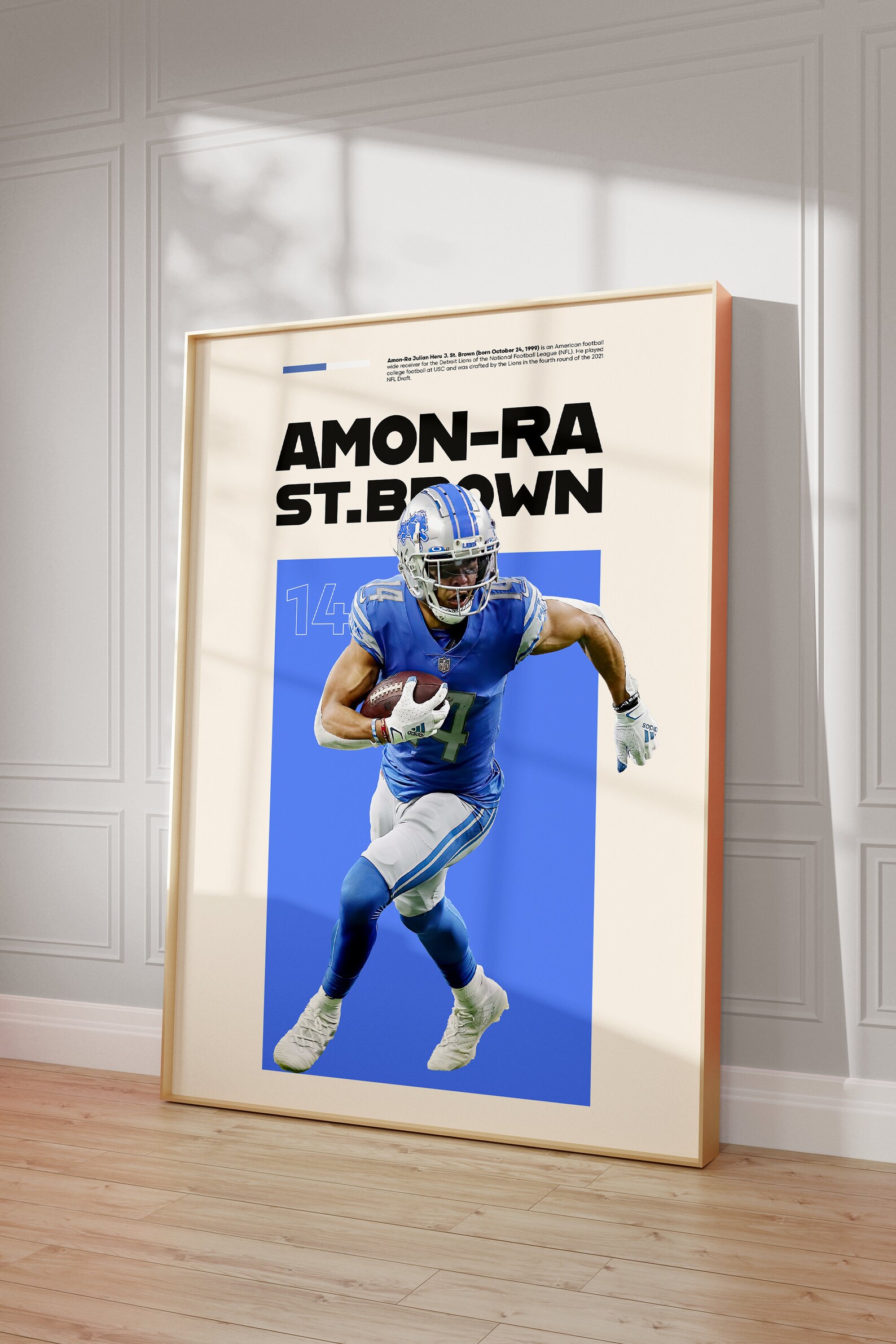 Amon-ra St. Brown Print, Amon-ra St. Brown Poster, Football Wall Art ...