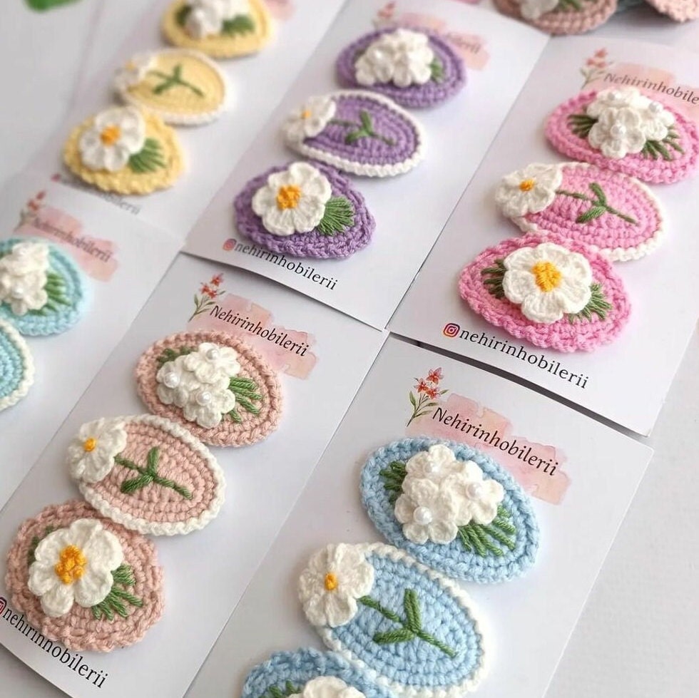 Pair of Embroidered Hair Clips, Hair Accessories, Bridesmaid Hair Clips ...
