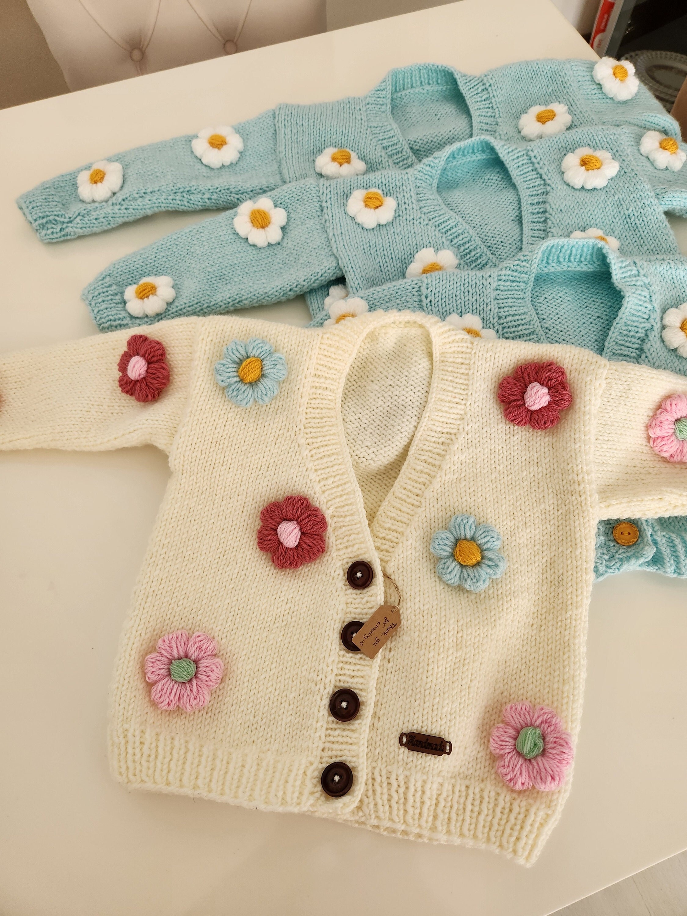 Daisy Baby Cardigan, Cute Baby Cardigan, Designed for 1-5 Year Old ...