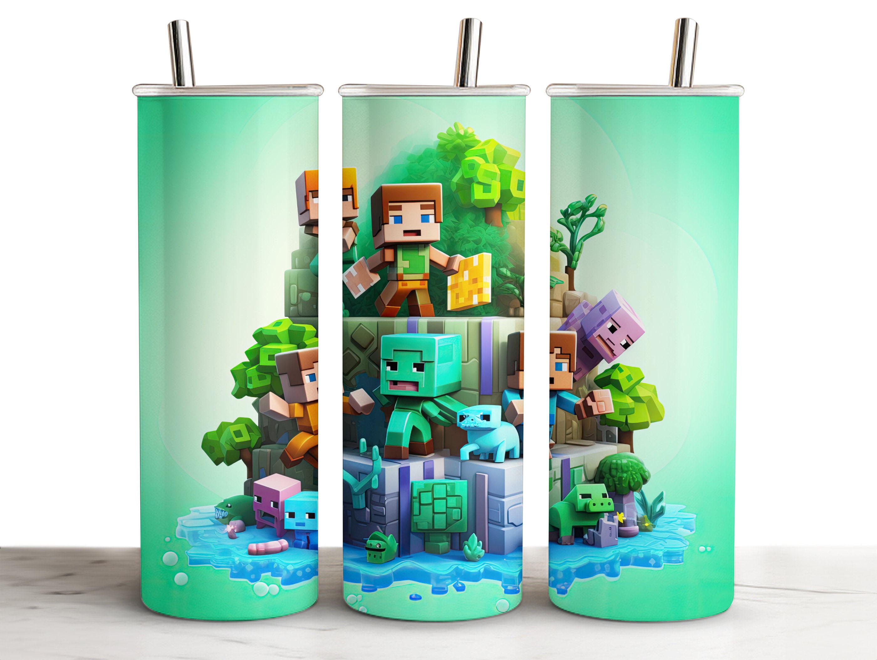 Minecraft Tumbler Wrap Christmas Sublimation Design Winter - Etsy