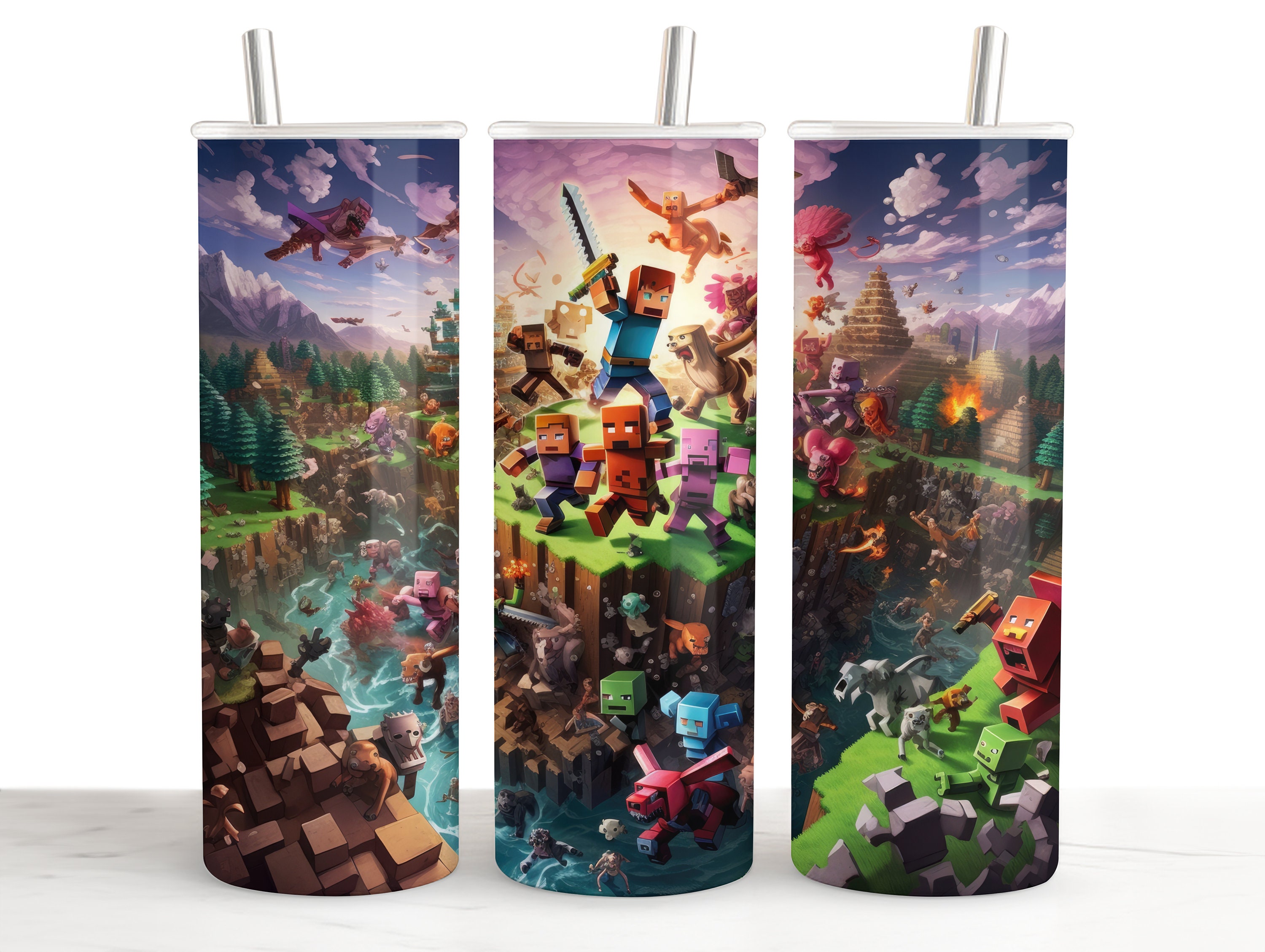 Minecraft Tumbler Wrap Design Minecraft Sublimation Wrap 20oz Tumbler ...