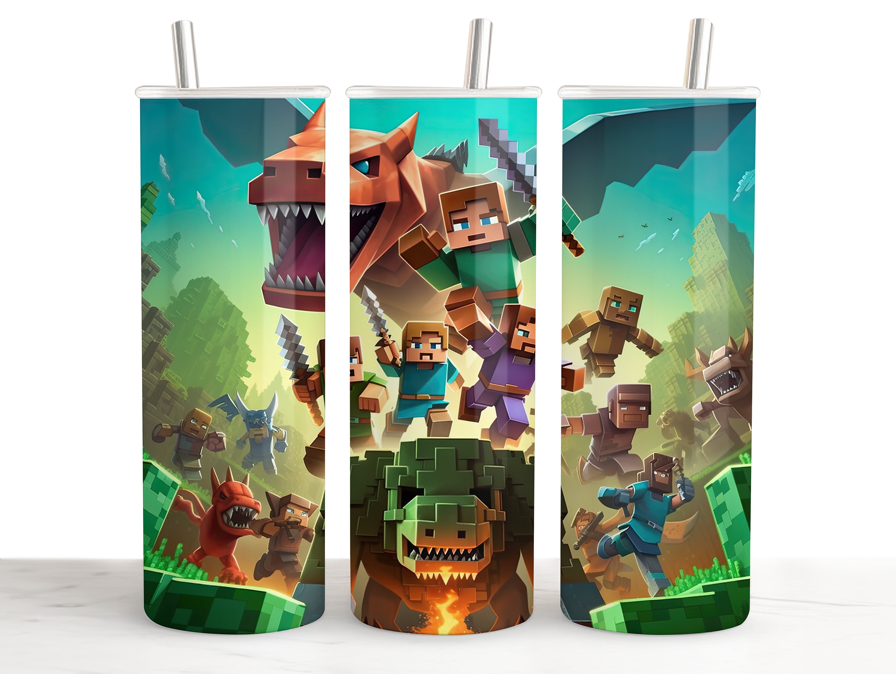 Minecraft Tumbler Wrap Design Minecraft Sublimation Wrap 20oz Tumbler ...