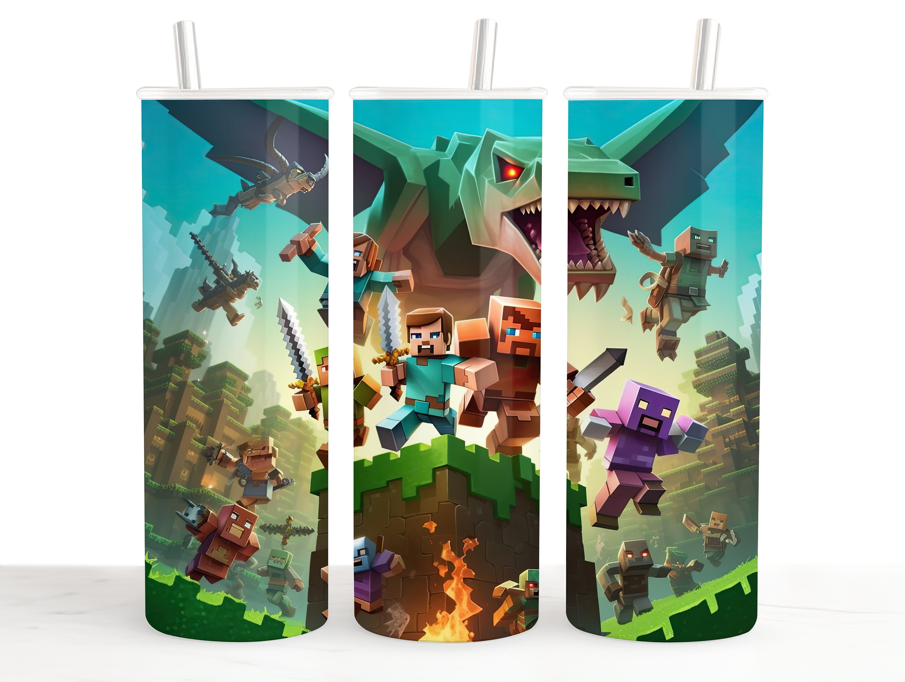Minecraft Tumbler Wrap 20oz Png Skinny Minecrafter Gift Video Game ...