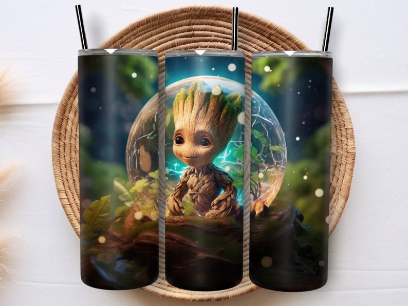 Groot Tumbler Wrap Baby Groot Sublimation Wrap Design 20oz Skinny ...