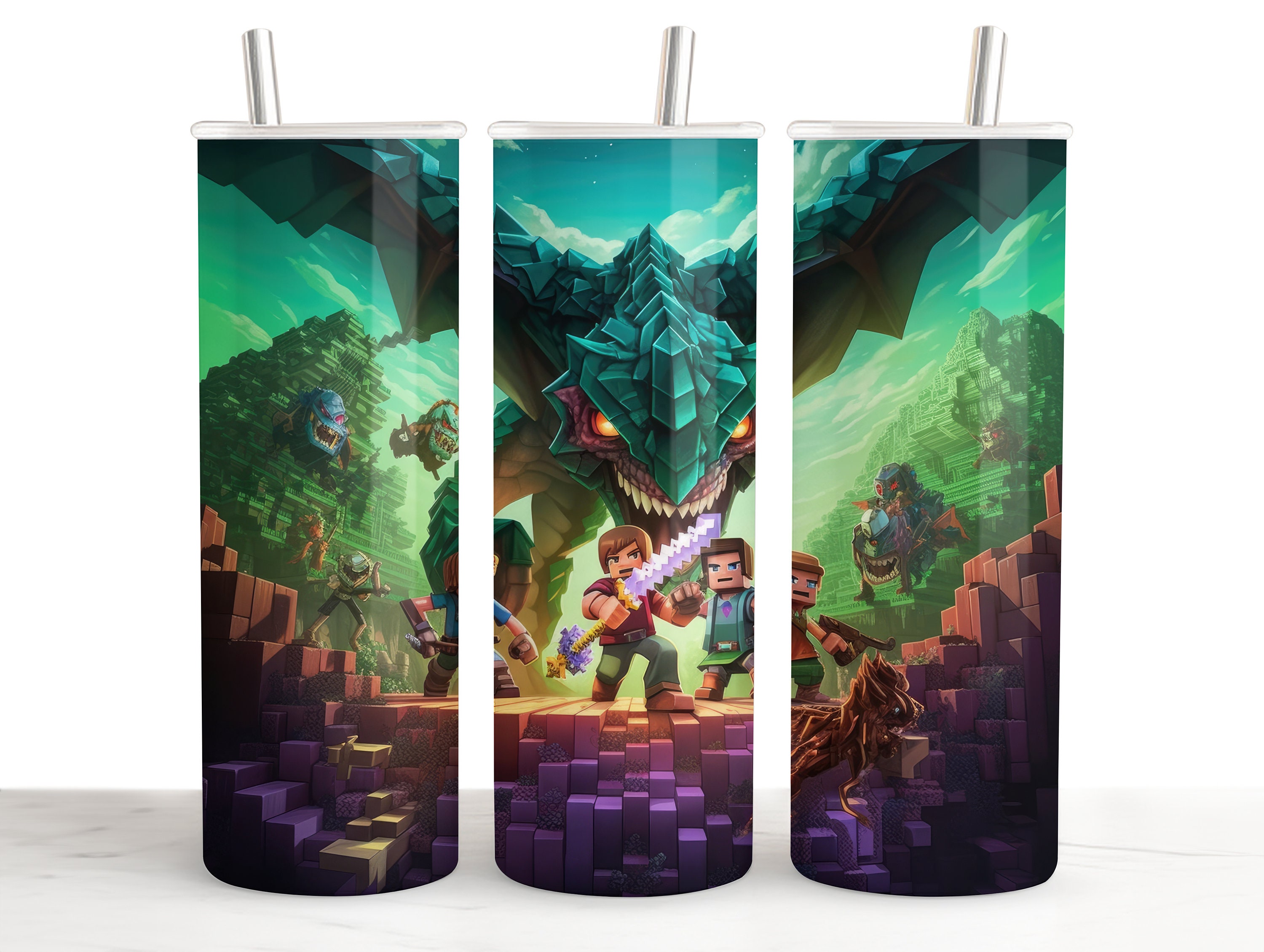 Minecraft Tumbler Wrap Design Minecraft Sublimation Wrap 20oz Tumbler ...