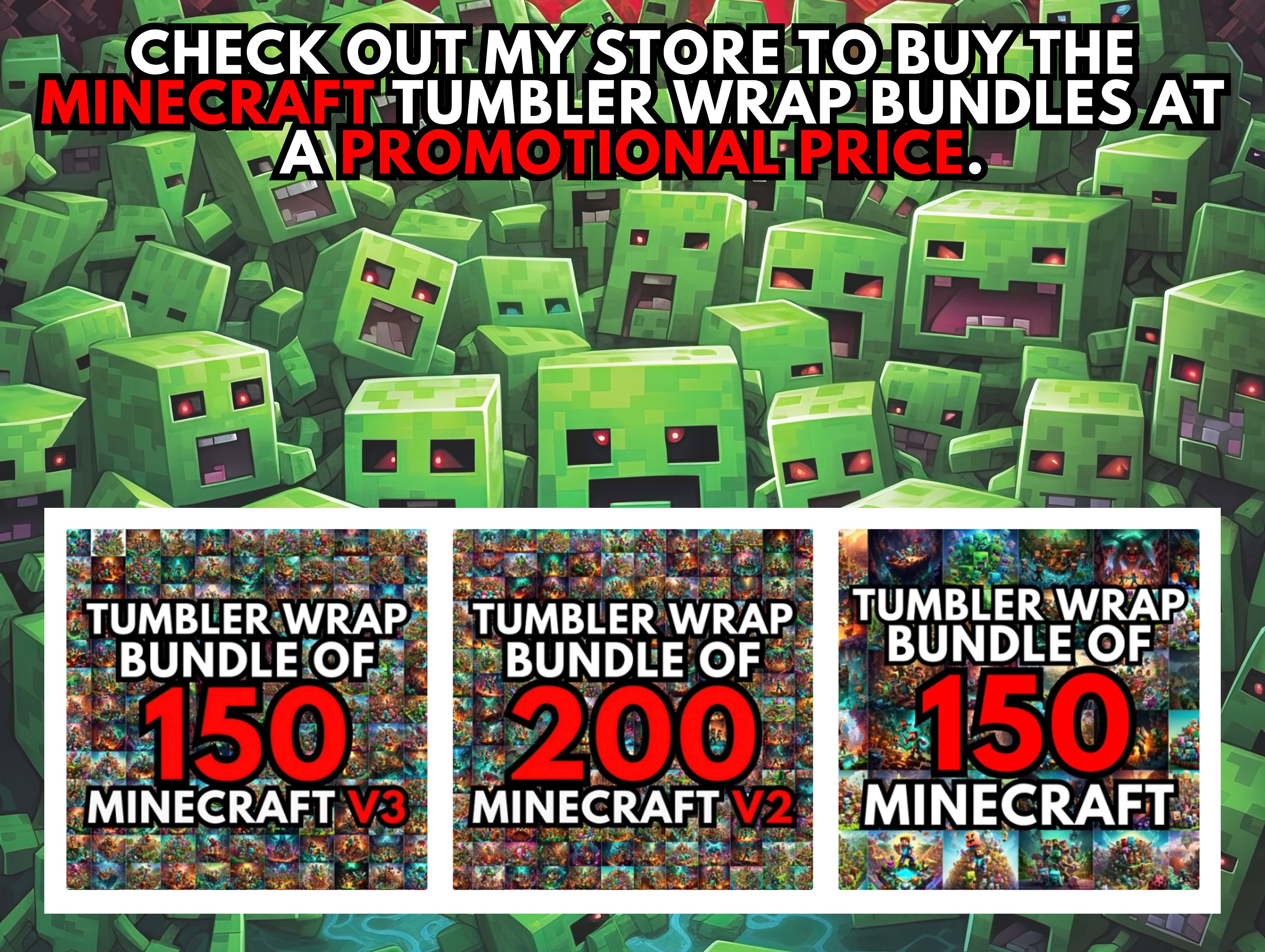 Minecraft Tumbler Wrap Design Minecraft Sublimation Wrap 20oz Tumbler ...