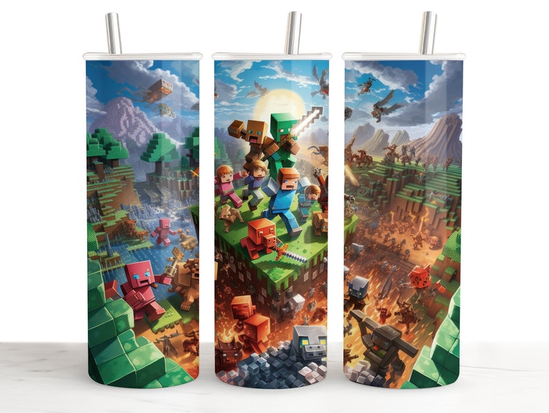 Minecraft Tumbler Wrap Design Minecraft Sublimation Wrap 20oz Tumbler ...