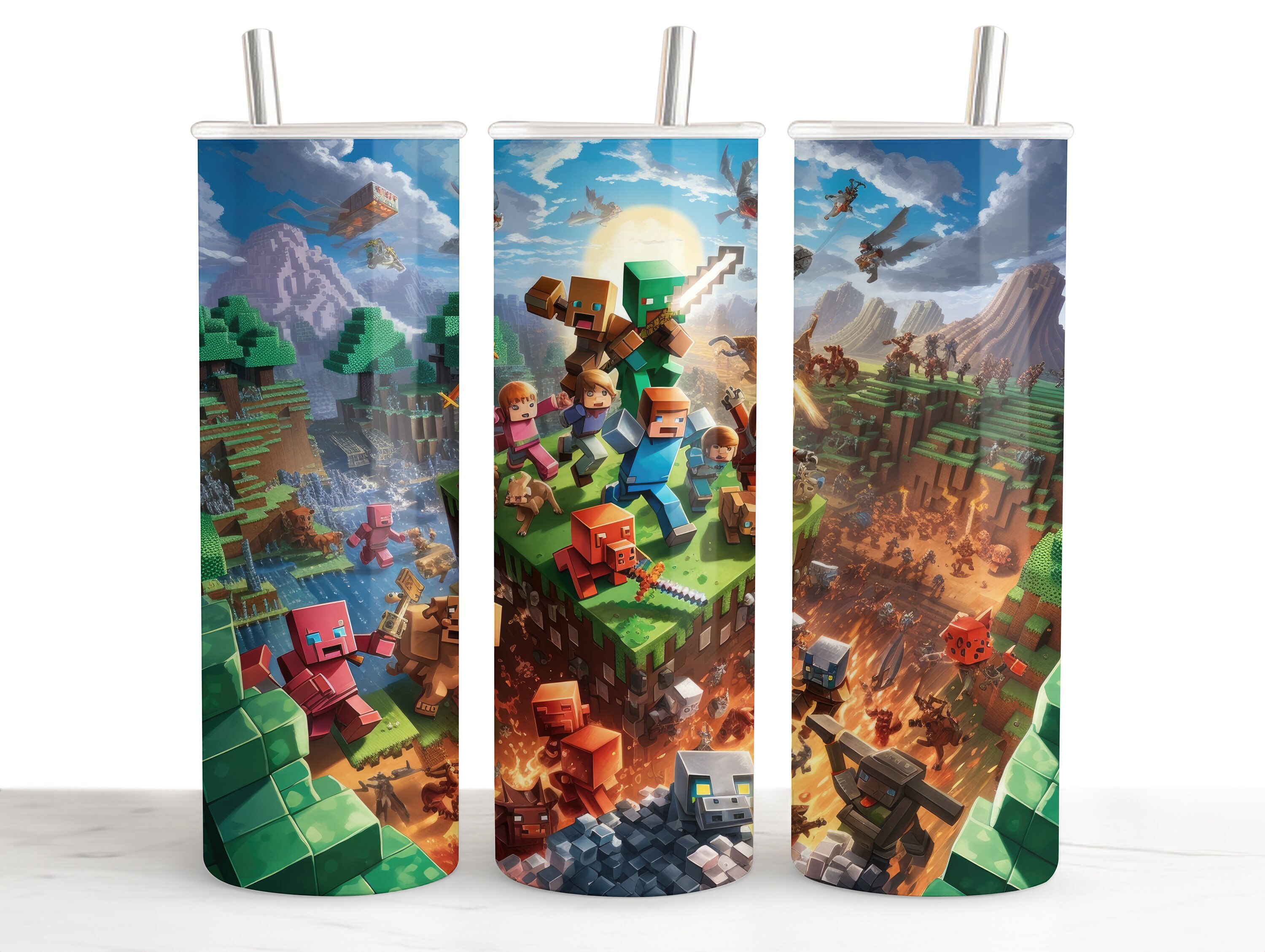Minecraft Tumbler Wrap Design Minecraft Sublimation Wrap 20oz Tumbler ...