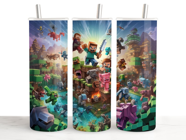 Minecraft Tumbler Wrap Diseño Minecraft Sublimación Wrap 20oz Vaso ...