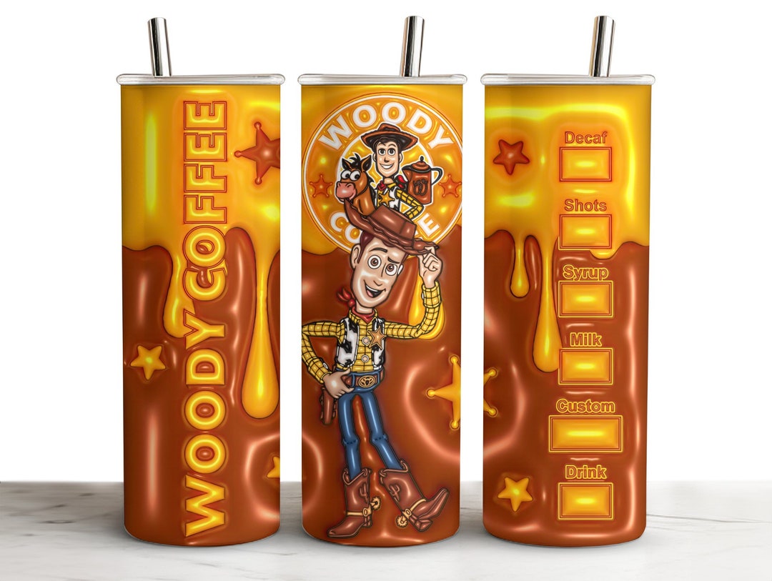 20oz Tumbler Inflated Woody Design, Sublimation Wrap 3D Cartoon PNG ...