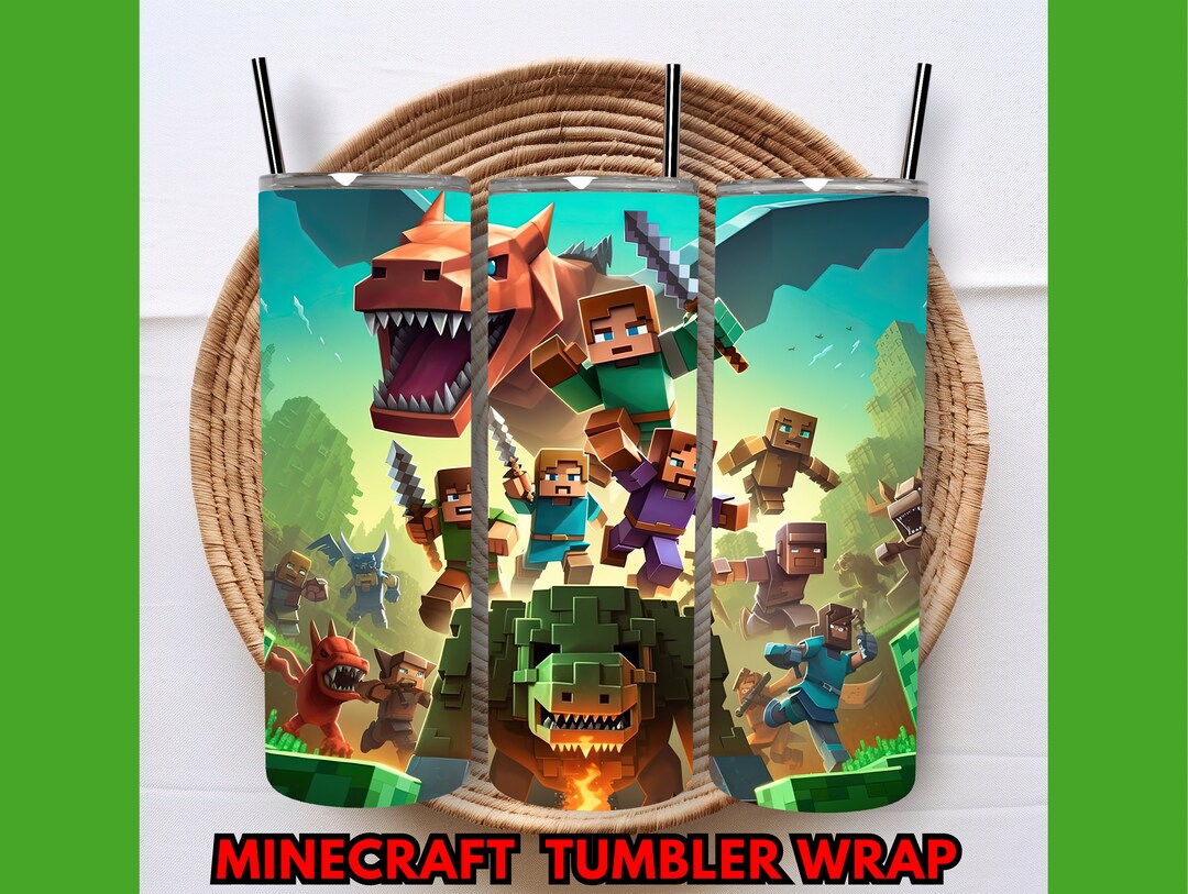 Minecraft Tumbler Wrap Design Minecraft Sublimation Wrap 20oz Tumbler ...