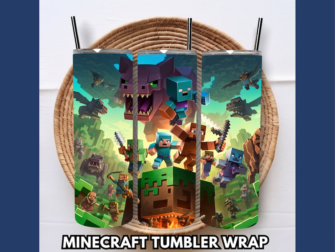 Minecraft Tumbler Wrap Design Sublimation 20oz Skinny Tumblers Png ...