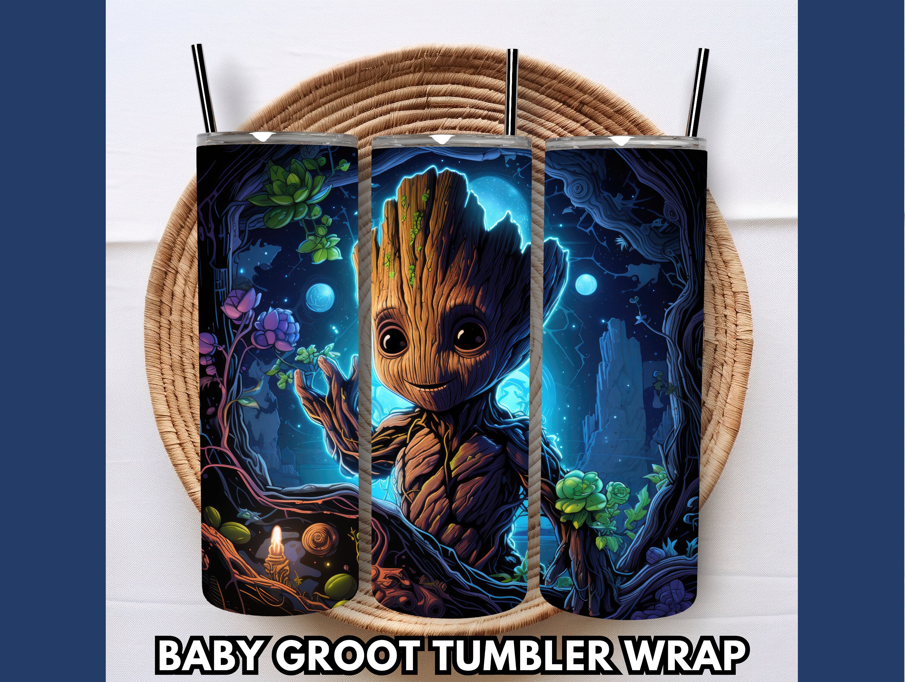 Baby Groot Tumbler Wrap Sublimation Wrap Design 20oz Skinny Straight ...