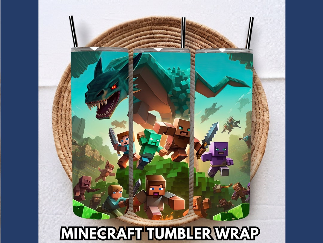 Minecraft Crafting Theme Game Gift 20oz Tumbler Wrap Design - Etsy