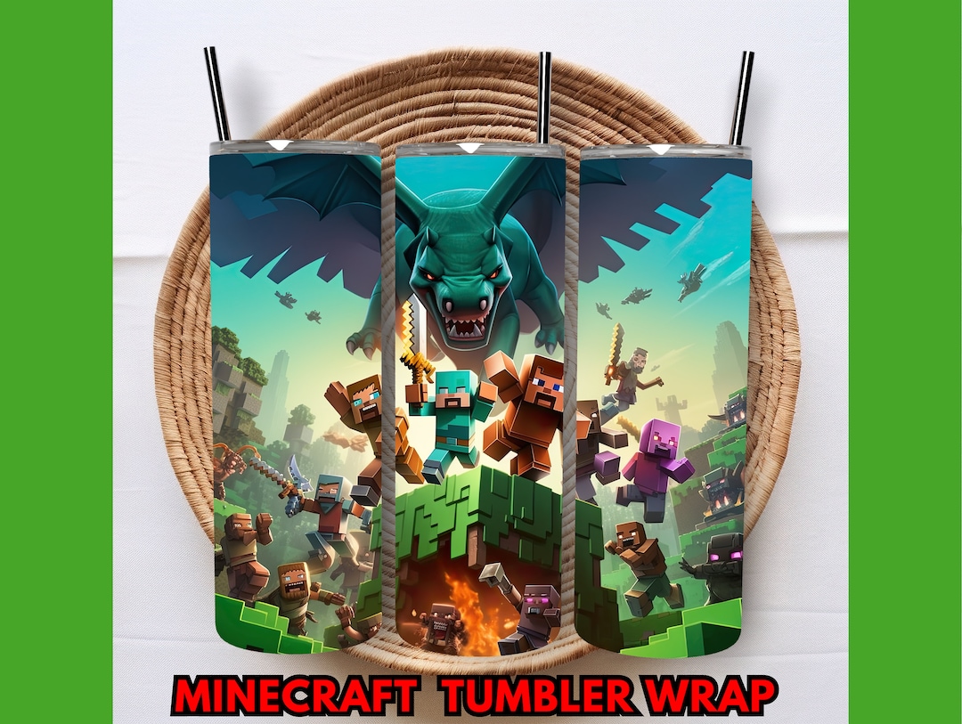 Minecraft Tumbler Wrap Design Minecraft Sublimation Wrap 20oz Tumbler ...