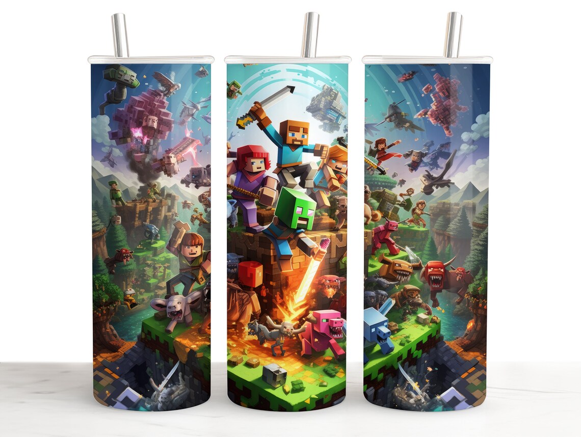 Minecraft Tumbler Wrap Design Minecraft Sublimation Wrap 20oz Tumbler ...