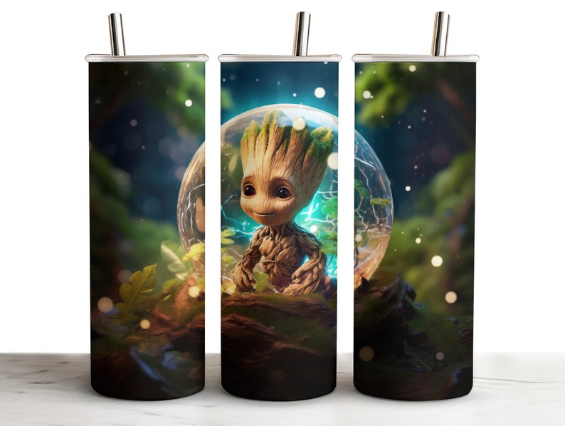 Groot Tumbler Wrap Baby Groot Sublimation Wrap Design 20oz Skinny ...