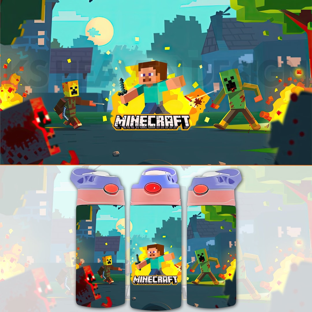 12oz Minecraft Tumbler Wrap, 12oz Minecraft Sippy Cup, Sublimation ...