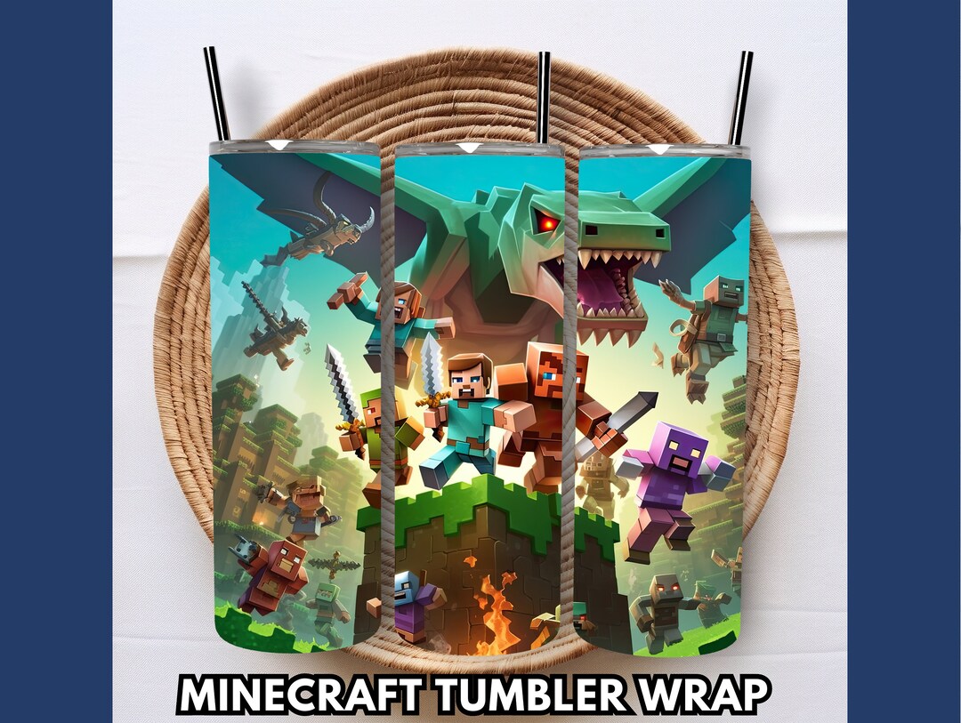Minecraft Tumbler Wrap 20oz Png Skinny Minecrafter Gift Video Game ...